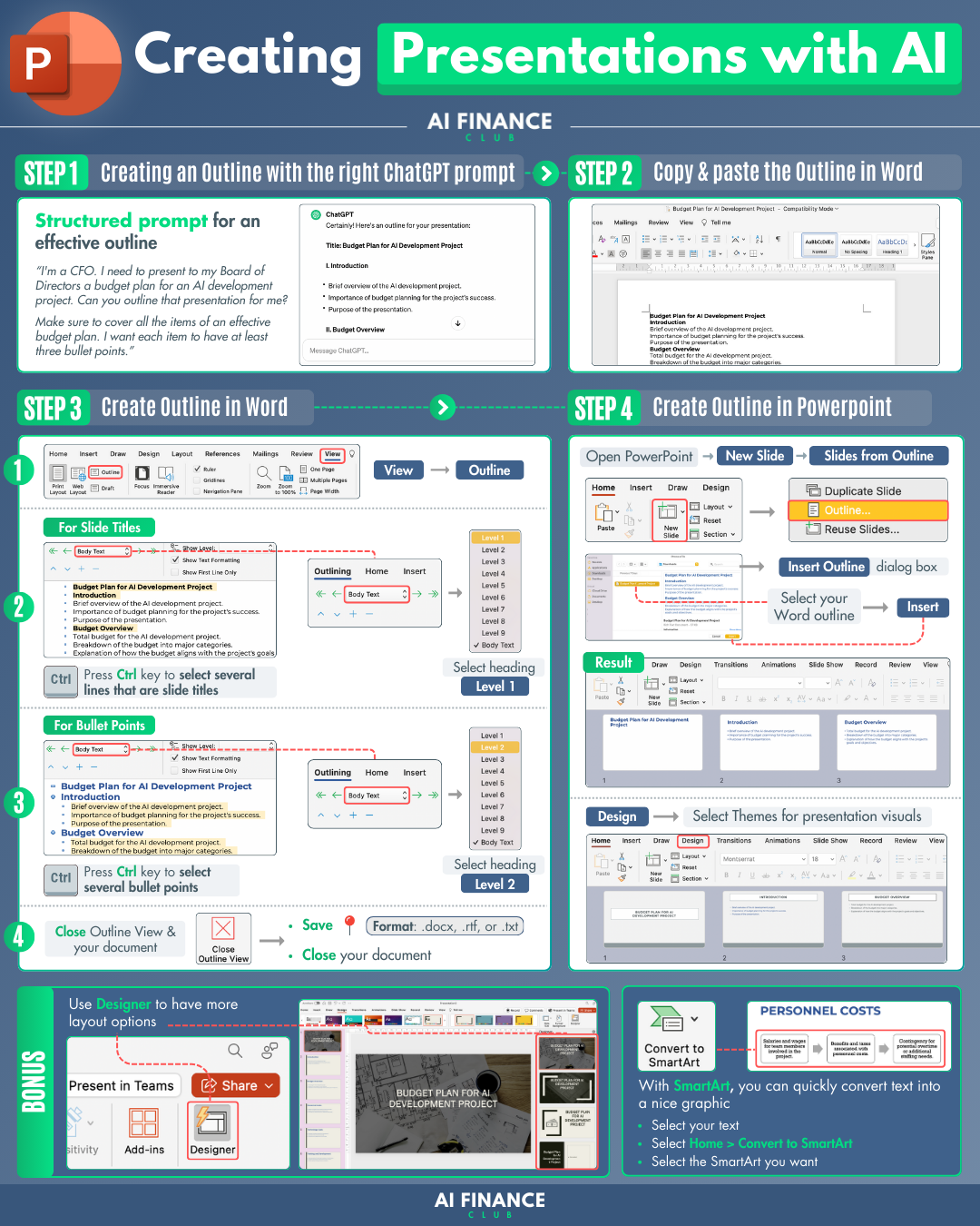 Create your presentations with AI - AI Finance Club